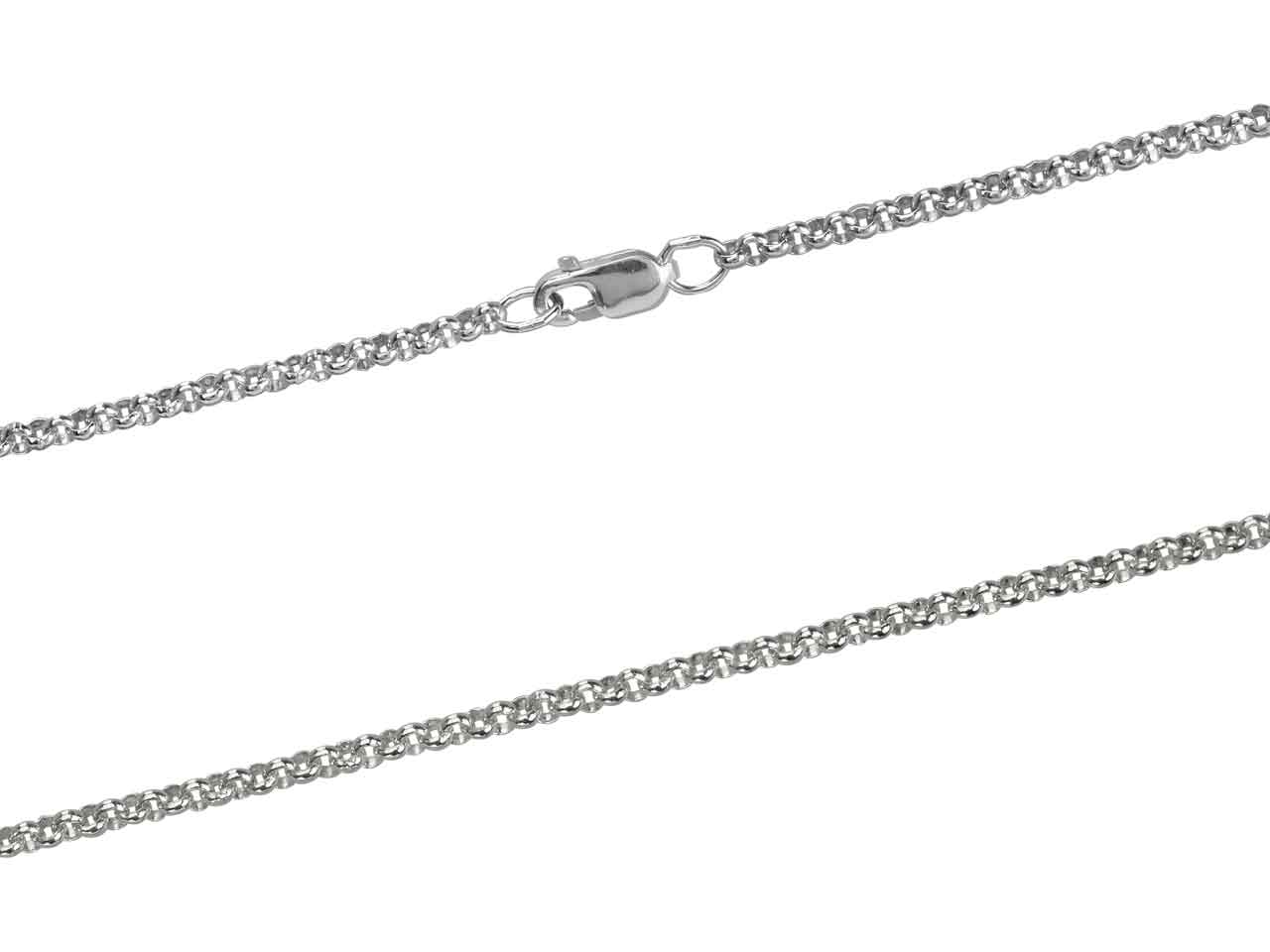 Argentium 960 2mm Round Belcher Chain 18"/45cm - cooksongold.com