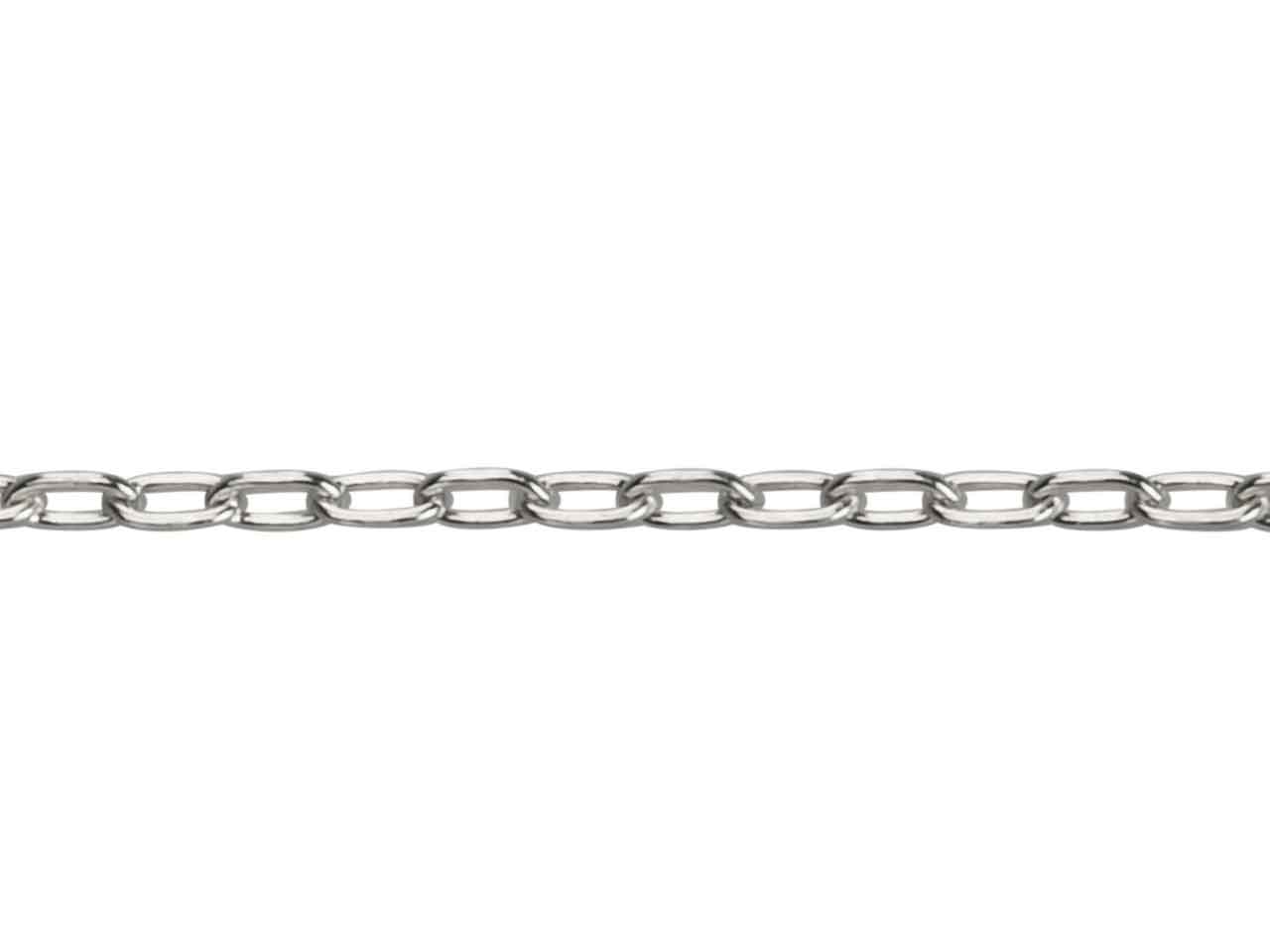 Argentium 960 1.2mm Long Link Trace Chain 18"/45cm - cooksongold.com