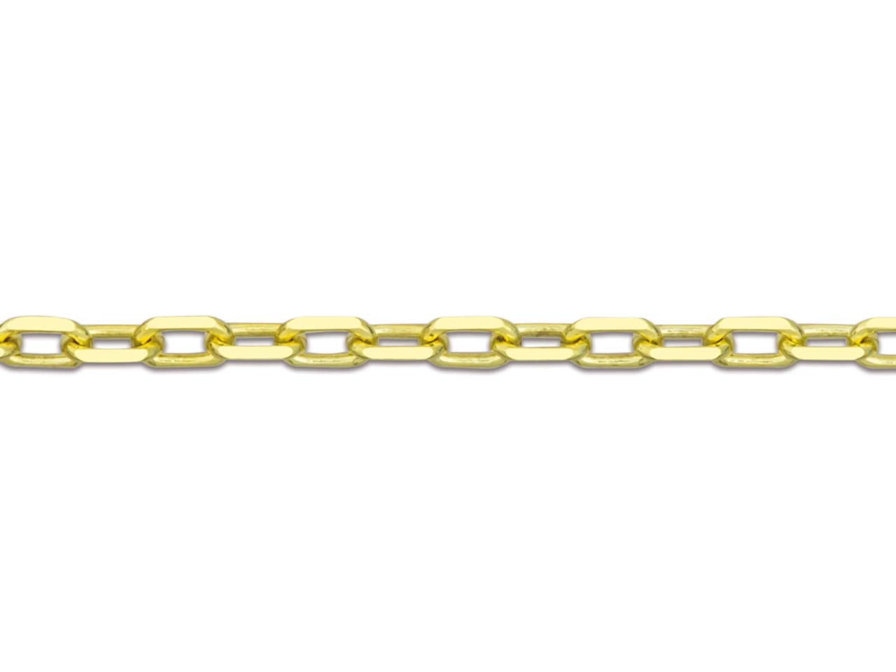 9ct Yellow Gold 1.5mm Diamond Cut Square Belcher Chain 16"/40cm ...