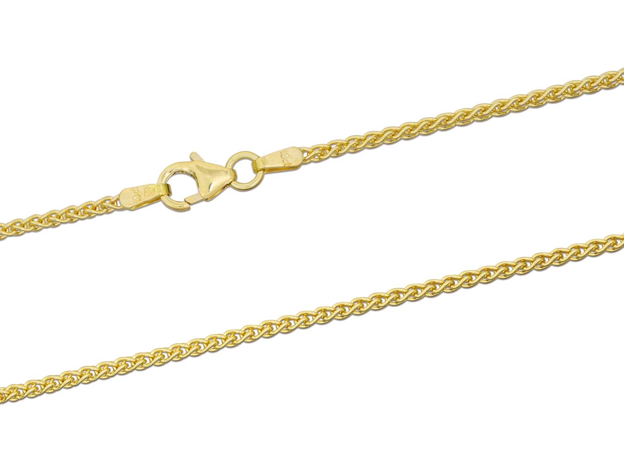 18ct Yellow Gold 1.5mm Spiga Chain 20"/50cm Hallmarked - cooksongold.com