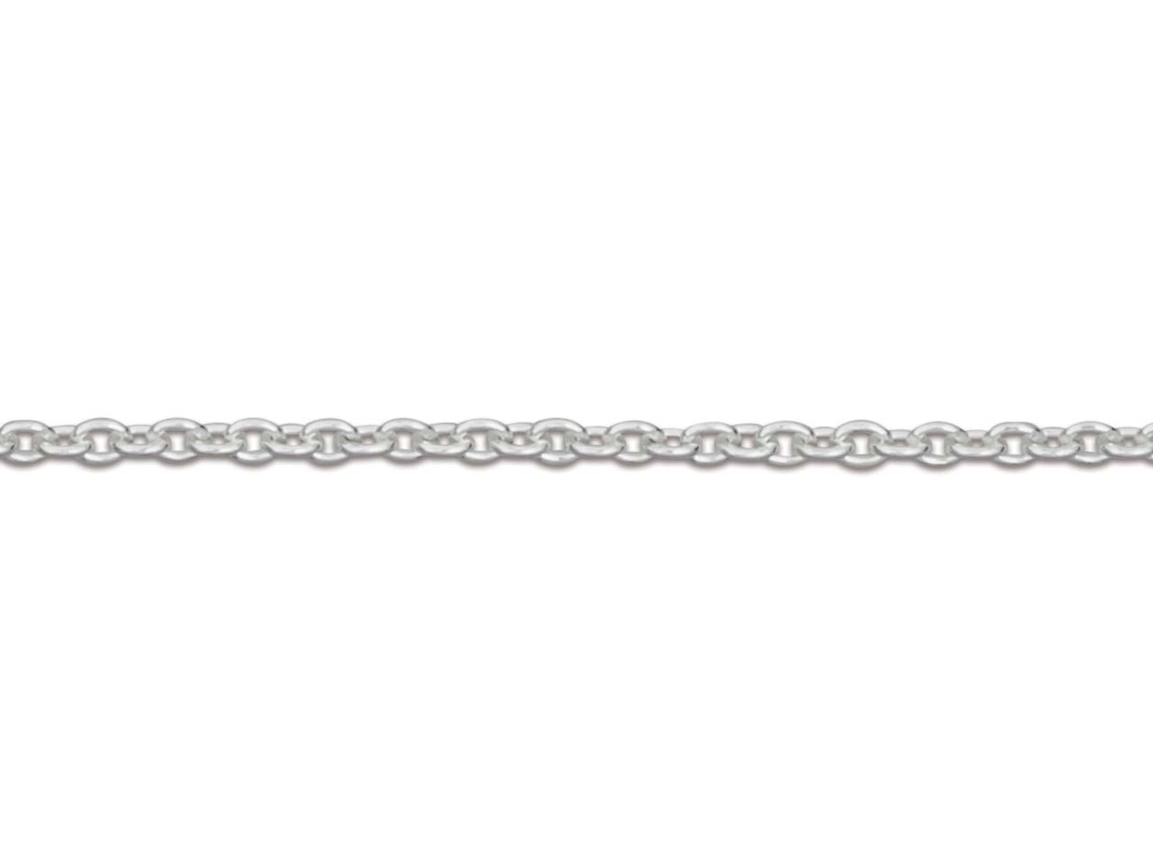 Sterling Silver 1.2mm Cable Chain 18"/45cm Unhallmarked - cooksongold.com