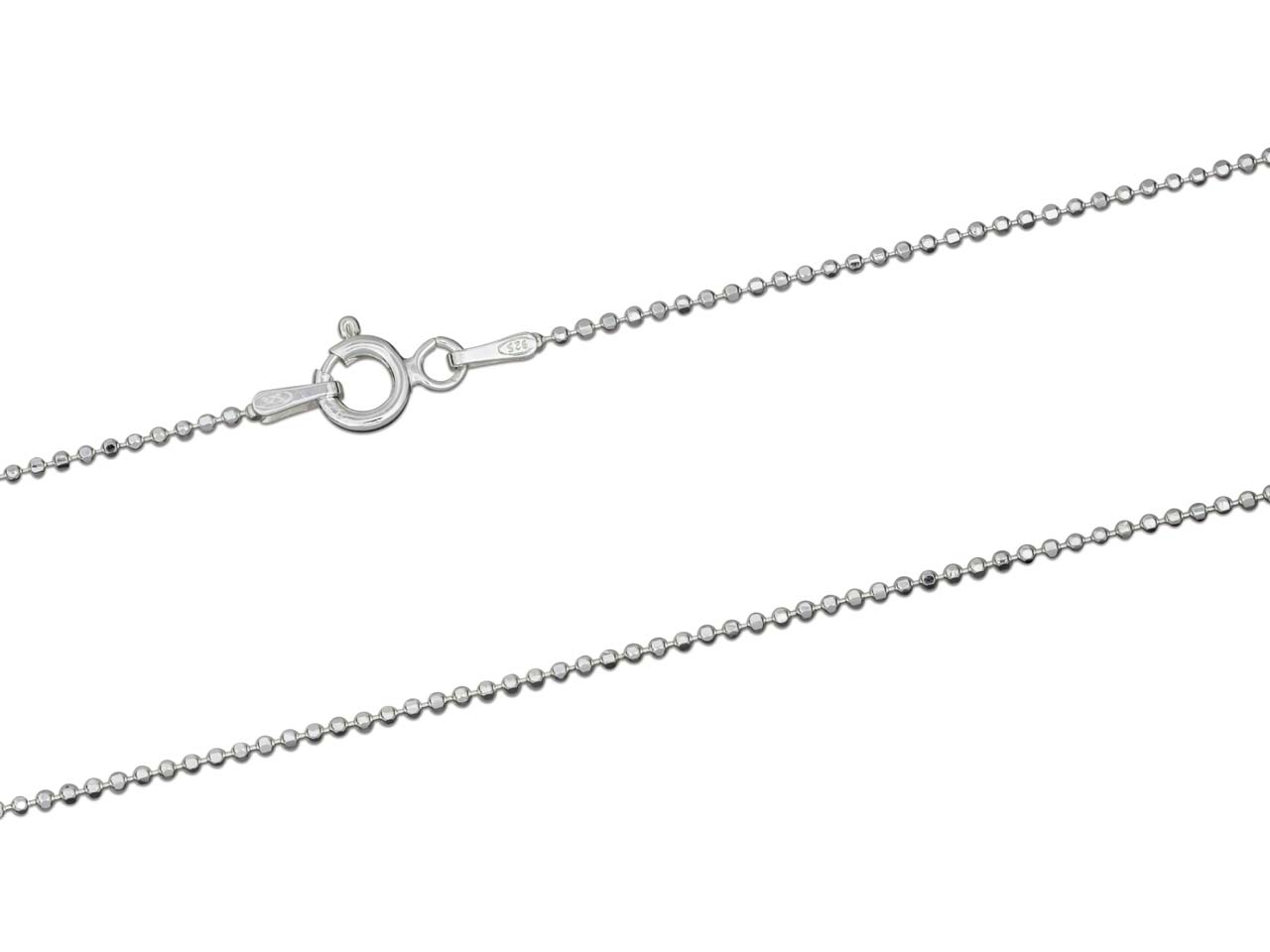 Sterling Silver 1.2mm Diamond Cut Ball Chain 18"/45cm Unhallmarked 100% ...