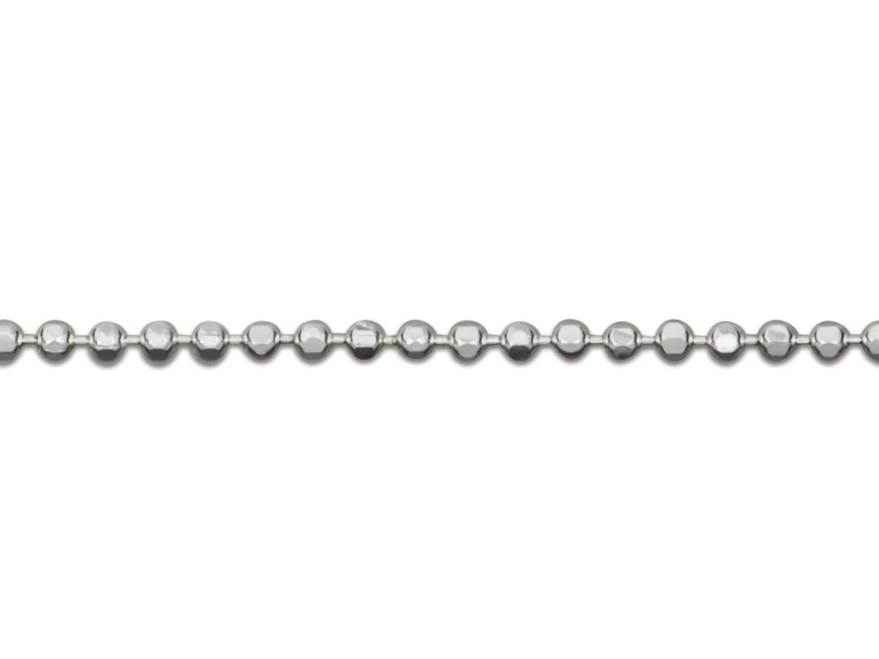 Sterling Silver 1.2mm Diamond Cut Ball Chain 18"/45cm Unhallmarked 100% ...